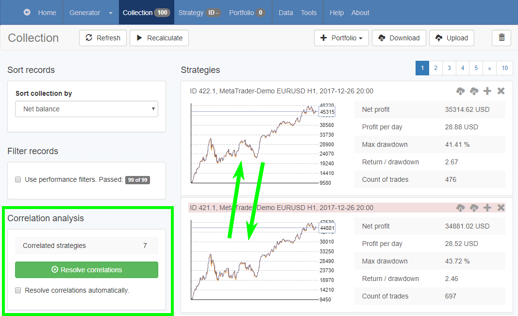 Collection in EA Studio - Algo Trading Space
